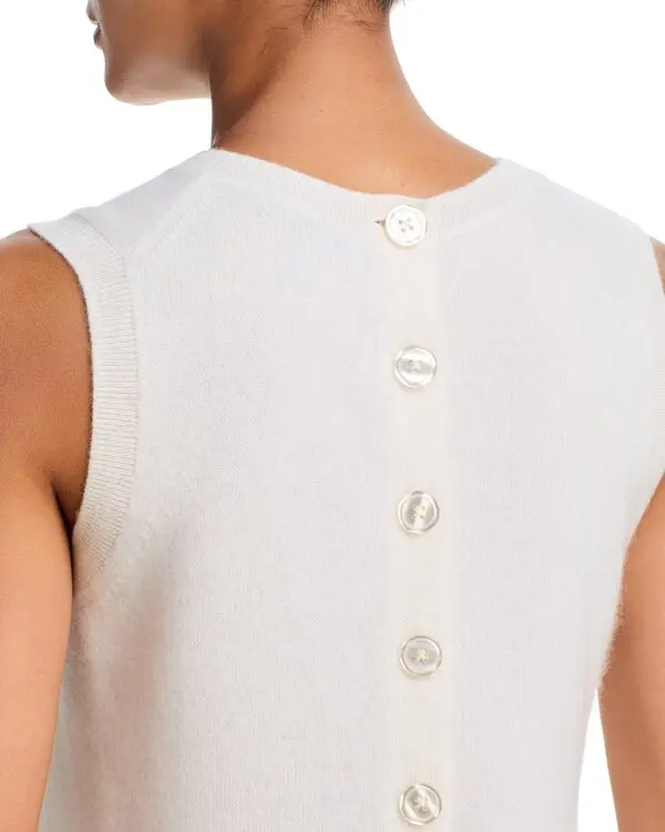 Aqua 100% Cashmere Ruffle Sweater - Ivory