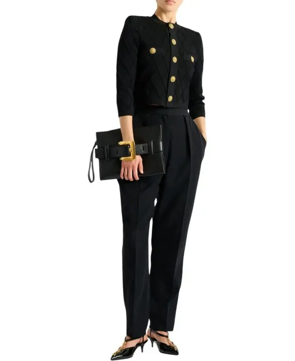 Balmain Cropped Knit Cardigan