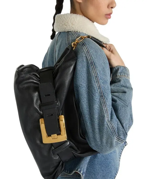 Balmain Medium Anthem Bag In Smooth Leather - Black