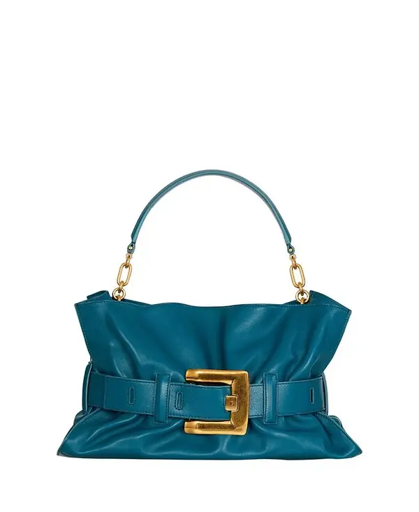 Balmain Medium Anthem Bag In Smooth Leather - Blue