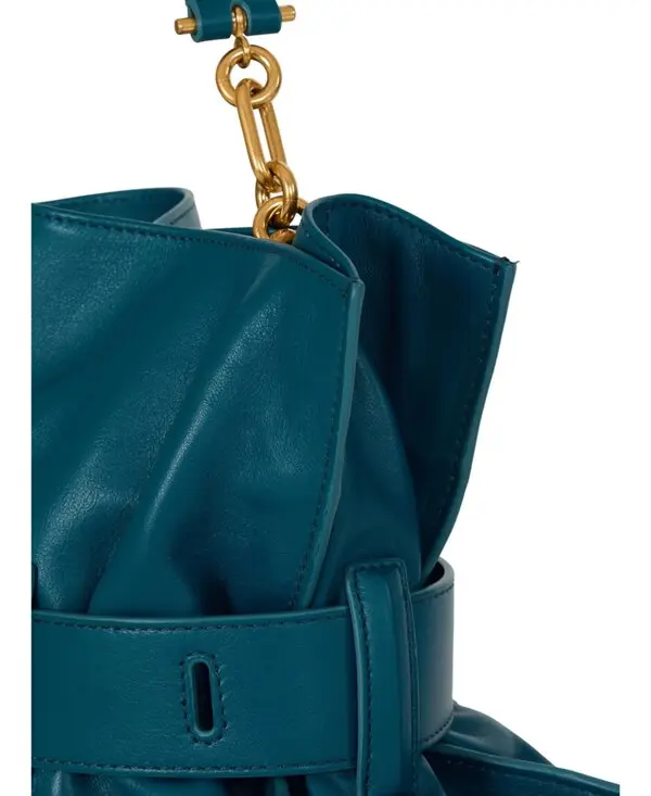 Balmain Medium Anthem Bag In Smooth Leather - Blue