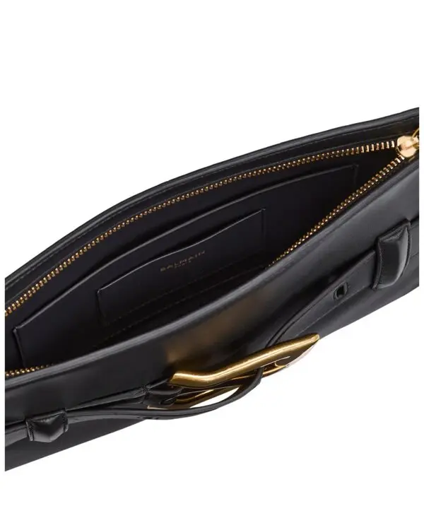 Balmain Anthem Smooth Leather Clutch