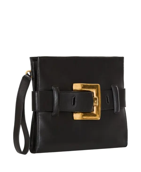 Balmain Anthem Smooth Leather Clutch