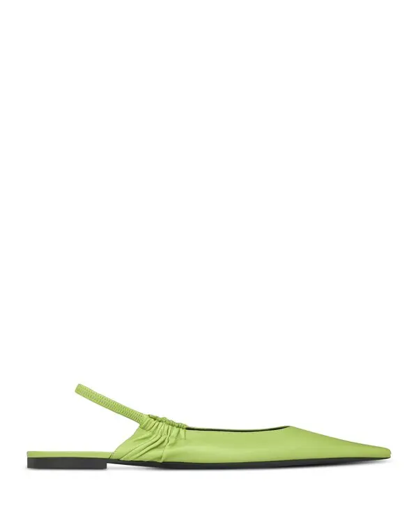 Saint Laurent Anne-marie Slingback Flats - Lime