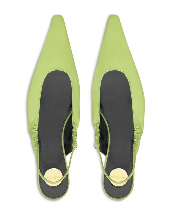 Saint Laurent Anne-marie Slingback Flats - Lime