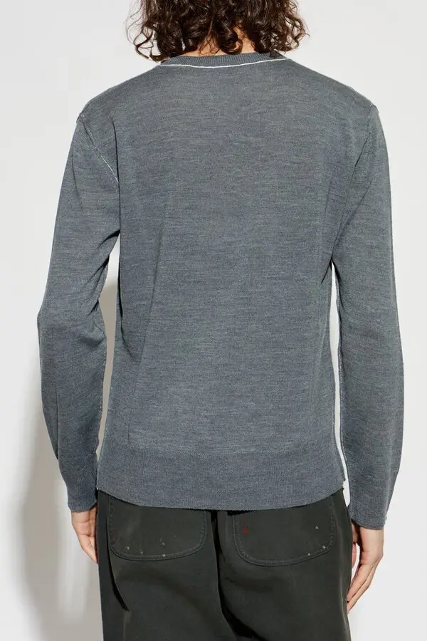 MAISON MARGIELA Wool Sweater With Logo Patch