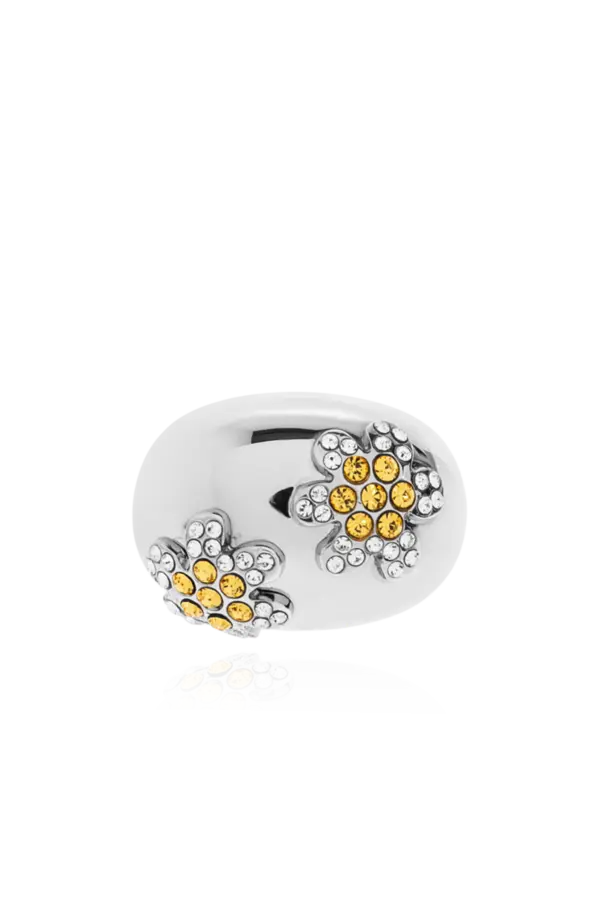 Marni Ring With Shimmering Crystals - Silver