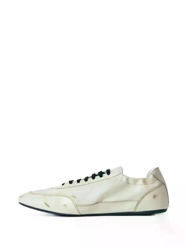 Prada Distressed-effect Lace-up Sneakers