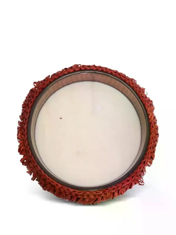 IBELIV Fringed Raffia-cover Candle