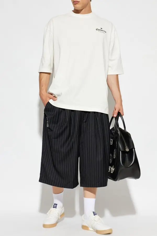 ADIDAS ORIGINALS Adidas X Willy Chavarria Pinstriped Wide-leg Shorts