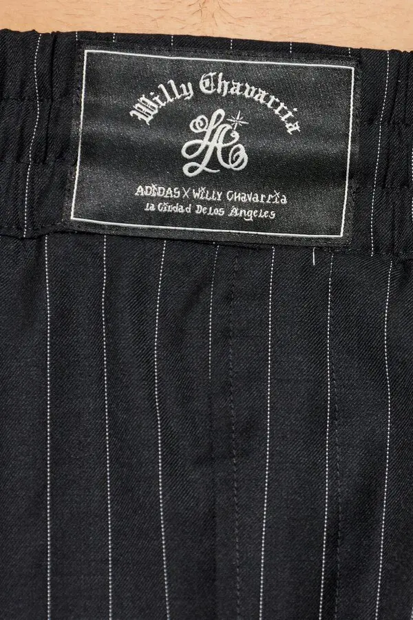 ADIDAS ORIGINALS Adidas X Willy Chavarria Pinstriped Wide-leg Shorts