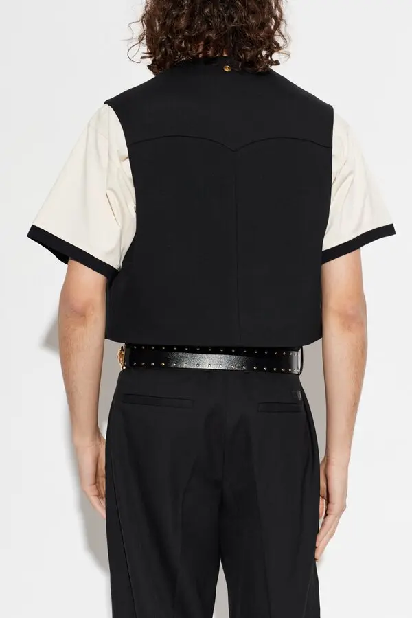 Versace Wool Vest With Appliqués