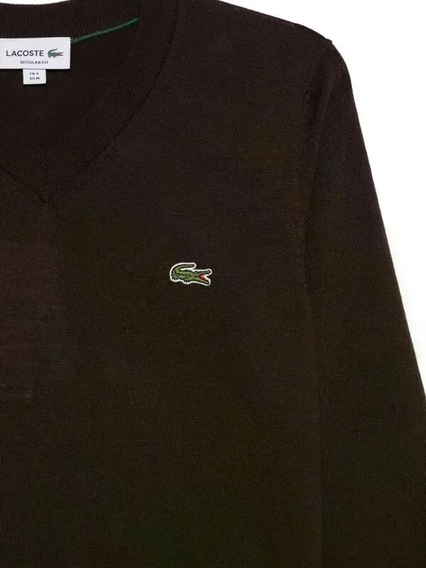 Lacoste V-neck Logo Patch Sweater
