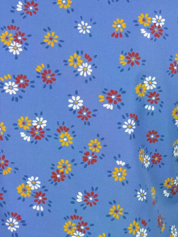 Miu Miu Floral-print Sleeveless Midi Dress - Blue