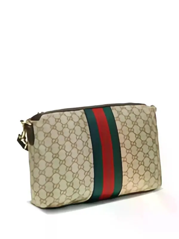 Gucci Gg Supreme Canvas Shoulder Bag With Web Stripe