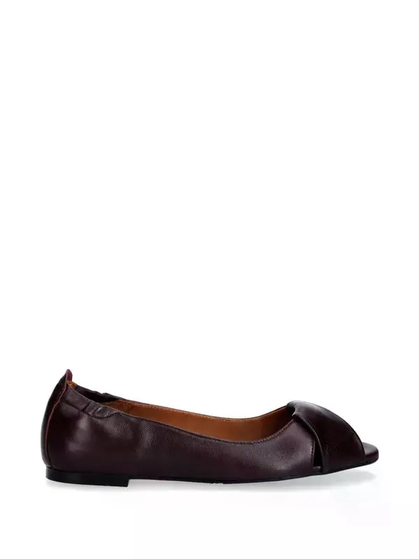 BILLI BI Twist-detail Peep-toe Ballet Flats
