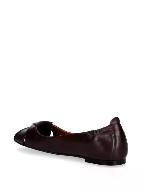 BILLI BI Twist-detail Peep-toe Ballet Flats