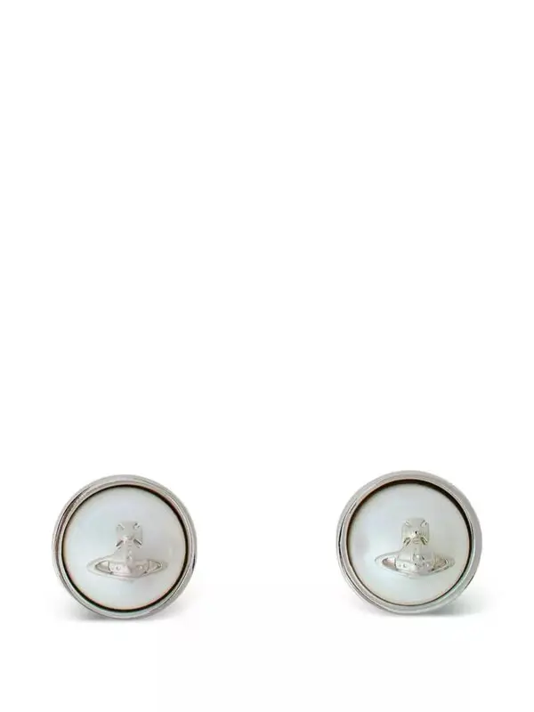 VIVIENNE WESTWOOD Orb-motif Stud Earrings With Faux Pearl Detail - Silver