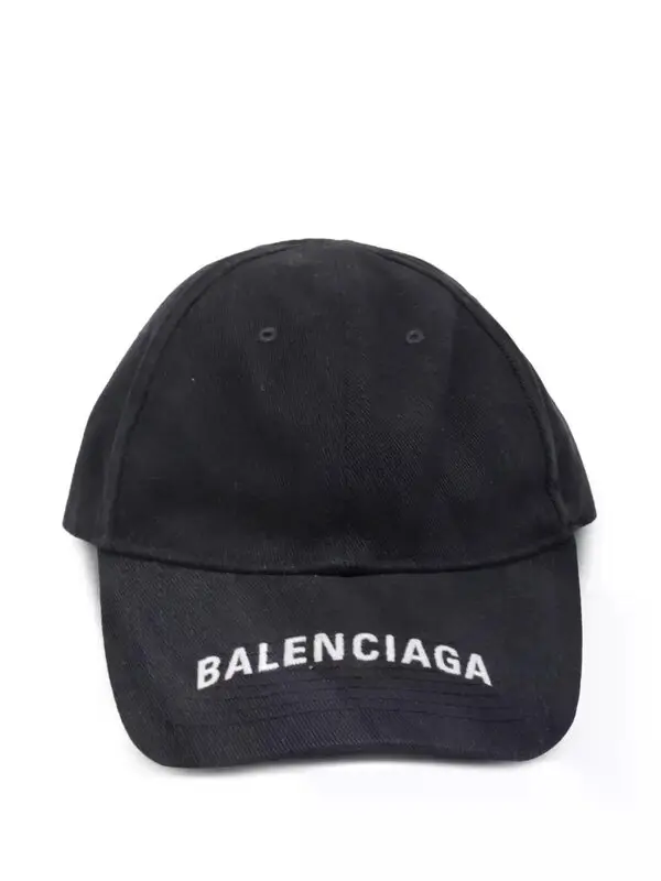 Balenciaga Embroidered Logo Baseball Cap - Black