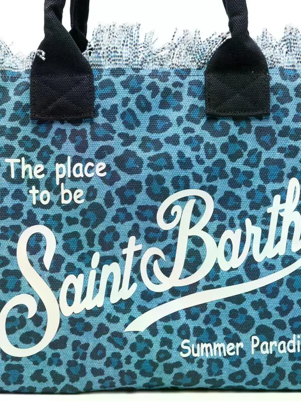 MC2 SAINT BARTH Vanity Leopard Print Tote Bag - Blue