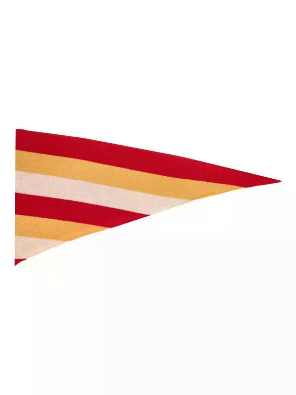 LA ROSE Striped Triangular Scarf - Red
