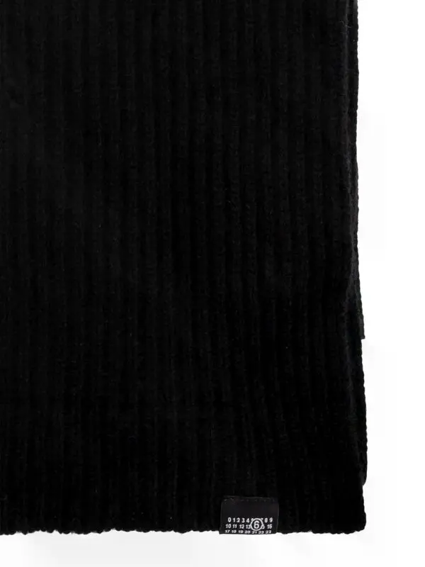 MAISON MARGIELA Ribbed-knit Scarf - Black