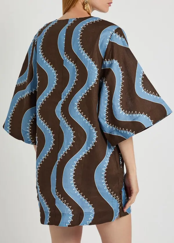 ALEMAIS Alémais Frankie Printed Linen Mini Dress