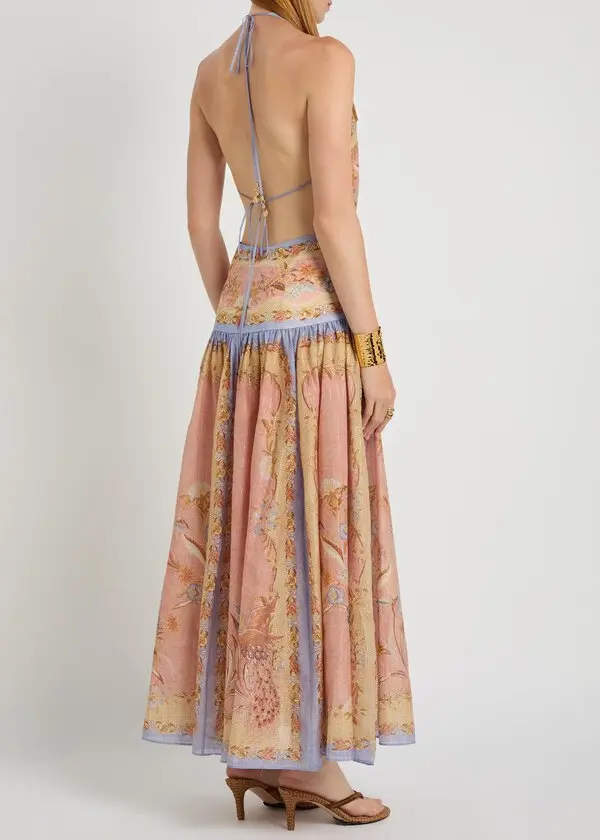 Zimmermann Indra Metallic Cotton And Silk-blend Midi Dress - Pink