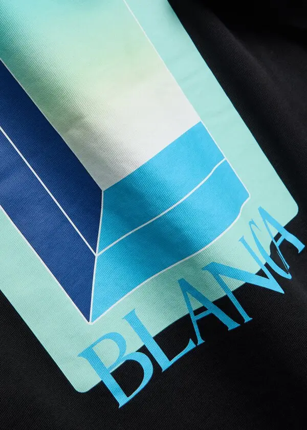 Casablanca Gradient Arch Printed Cotton T-shirt - Black