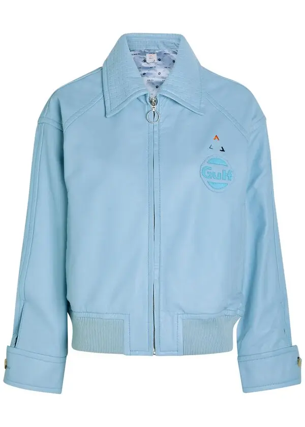 AN-Y1 Logo-embossed Leather Bomber Jacket