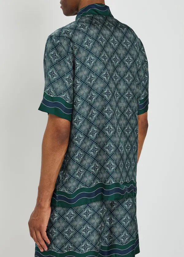 Casablanca Radiating Logo-monogram Silk Shirt