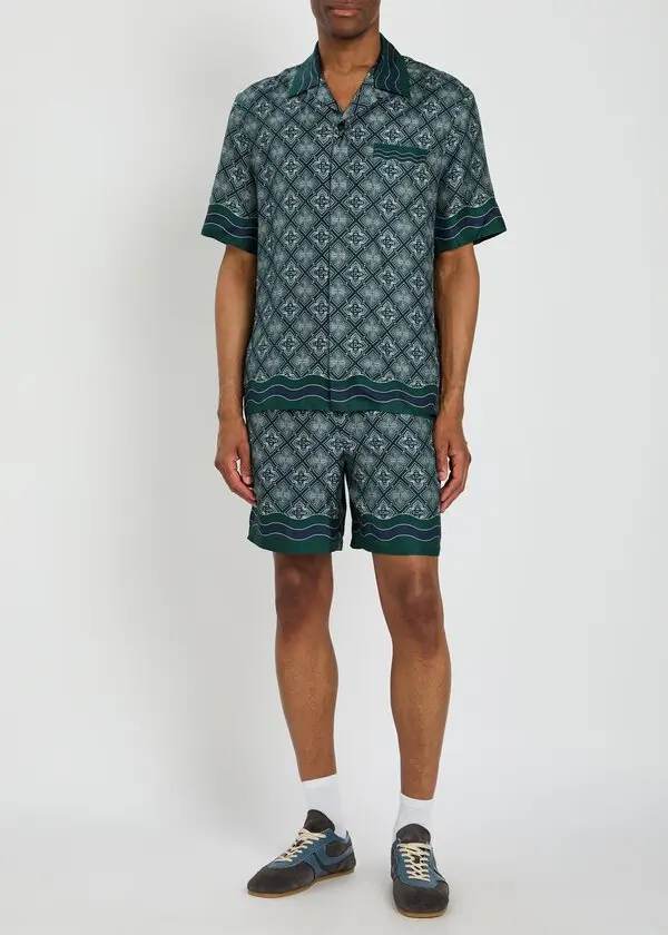 Casablanca Radiating Logo-monogram Silk Shirt