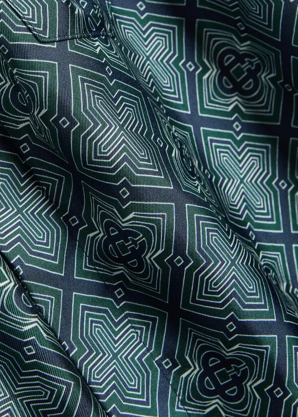 Casablanca Radiating Logo-monogram Silk Shirt