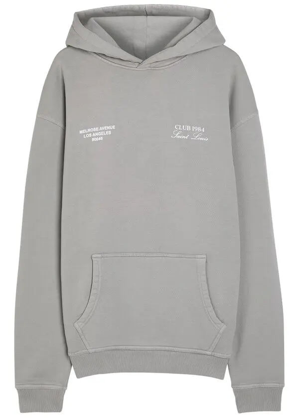 CLUB 1984 Melrose Hooded Cotton Sweatshirt - Dark Grey