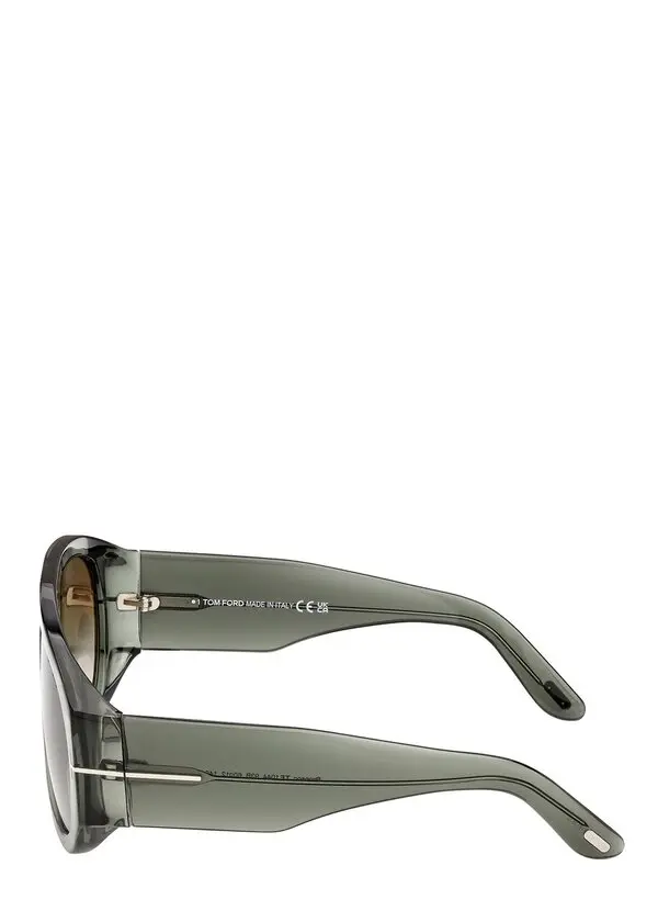 TOM FORD Bronson Aviator Sunglasses - Green