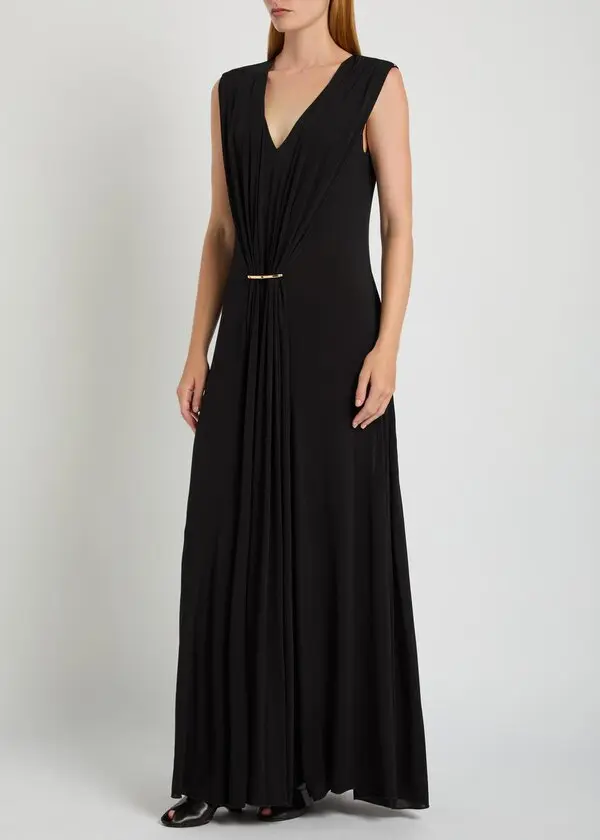 Sportmax Gathered Stretch-jersey Maxi Dress