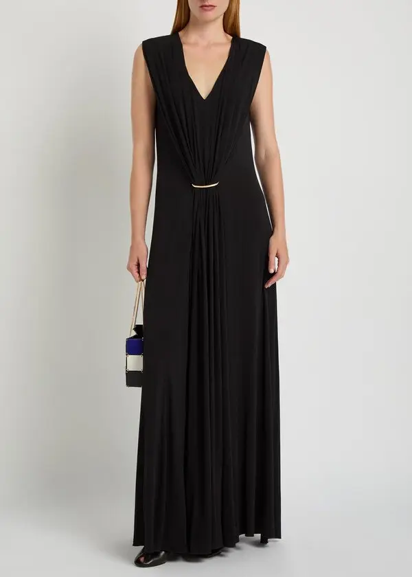 Sportmax Gathered Stretch-jersey Maxi Dress