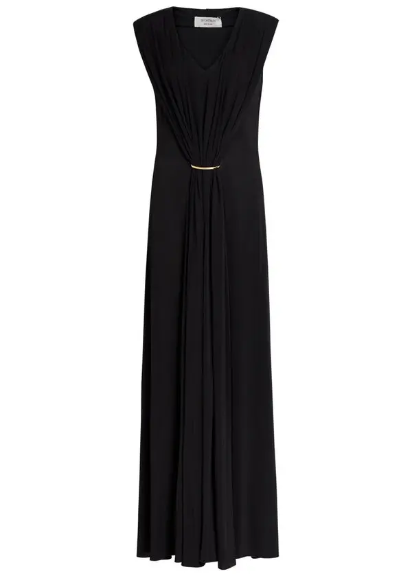 Sportmax Gathered Stretch-jersey Maxi Dress