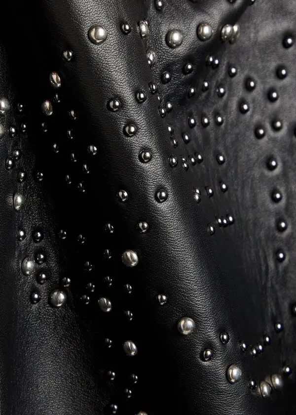 AN-Y1 Embellished Leather Bomber Jacket