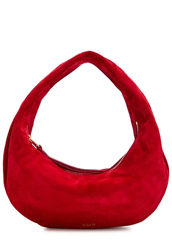 Khaite Olivia Mini Suede Hobo Bag - Red