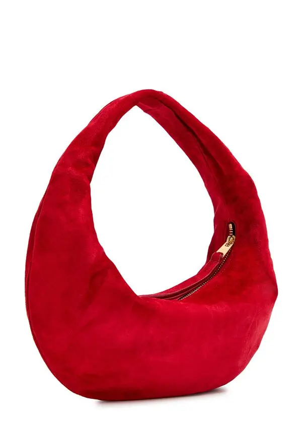 Khaite Olivia Mini Suede Hobo Bag - Red