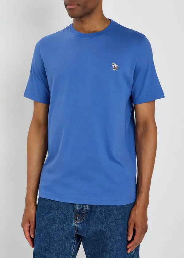 Paul Smith Appliquéd Cotton T-shirt - Blue