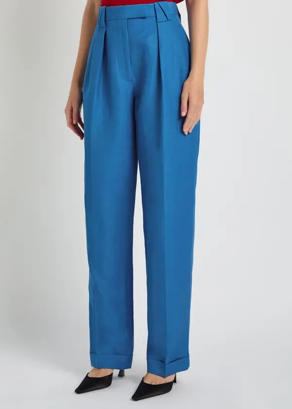 Versace Wool And Linen-blend Trousers