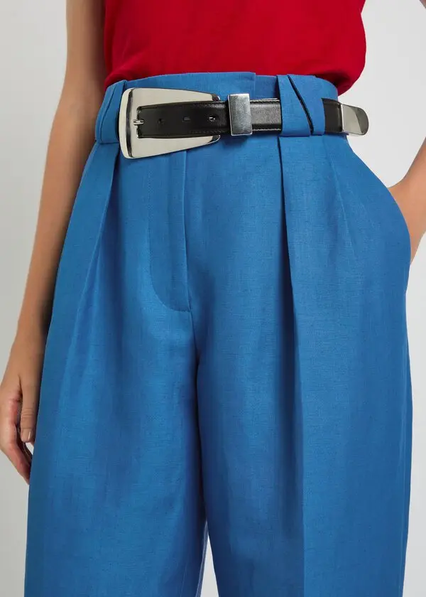 Versace Wool And Linen-blend Trousers