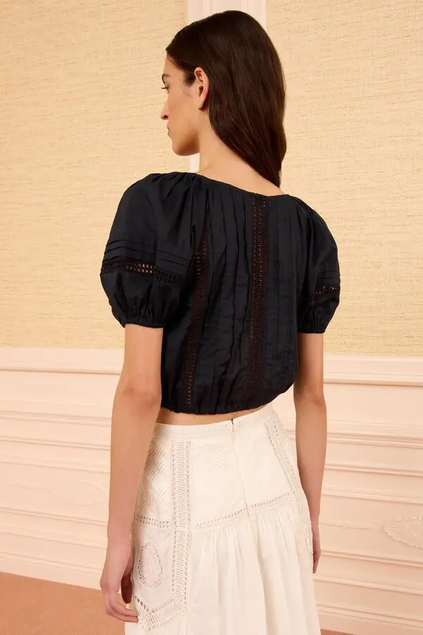 Ulla Johnson Clara Cotton Top - Noir