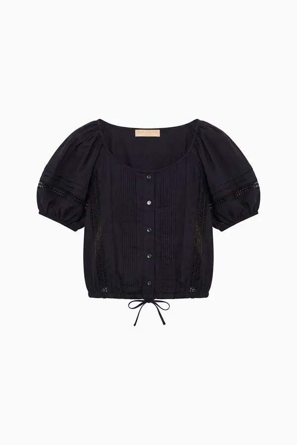 Ulla Johnson Clara Cotton Top - Noir