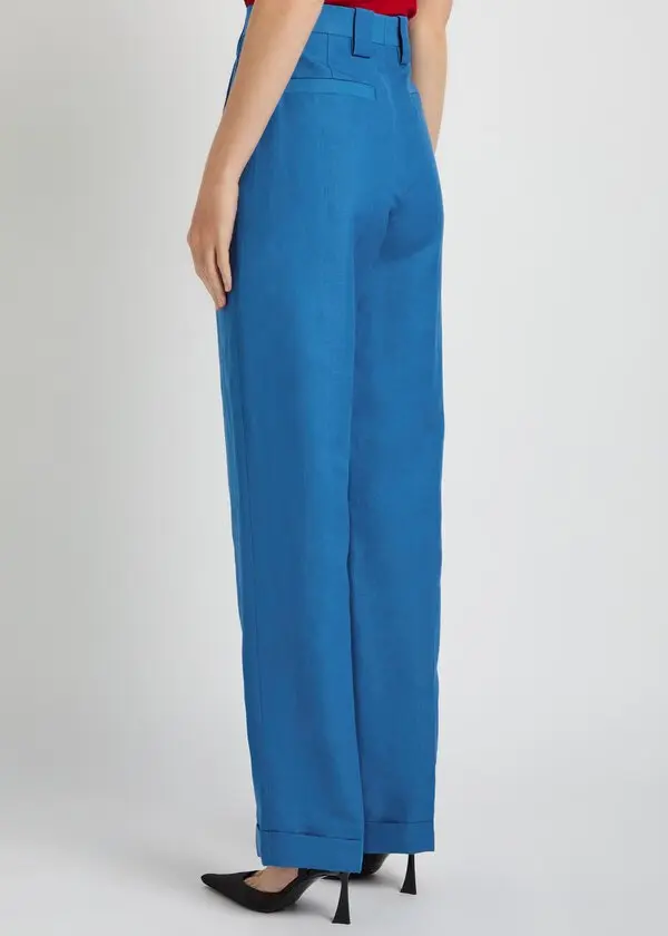 Versace Wool And Linen-blend Trousers