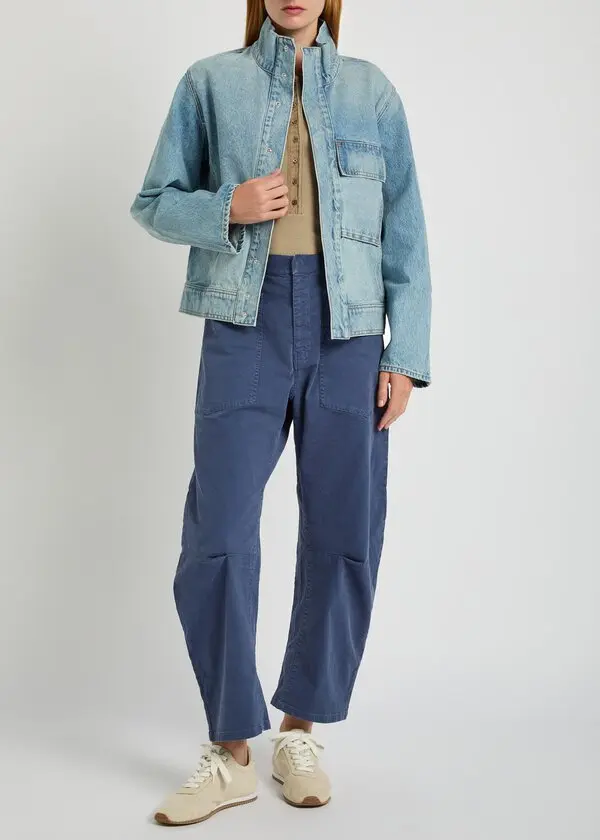 NILI LOTAN Marilou High-neck Denim Jacket