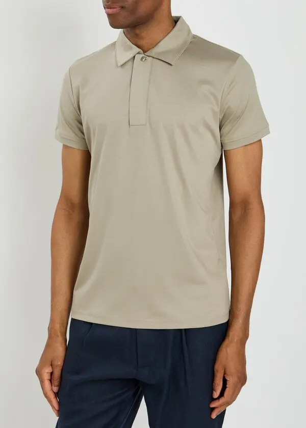 RAITH Santi Mercerized Cotton Polo Shirt - Sage