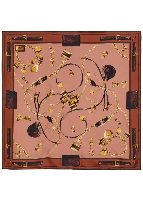 Chloé Paddington Printed Silk Scarf - Brown